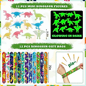 168Pcs Dinosaur Birthday Party Favors, Dino Party Favors Include Masks Bubble Stamps Hatching Eggs Bags Craft Bookmarks DIY Stickers Slap Bracelets for Dinosaur Birthday Party Decorations Supplies