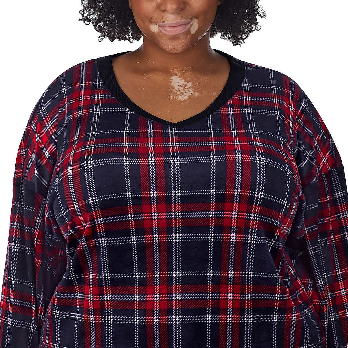 Nautica Womens Pajamas - Cozy Silky Fleece - 2 Piece Long Sleeve Winter Sleepwear Set for Women, Celebrate Plaid, XX-Large