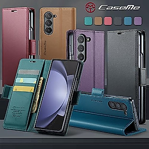 Taneny Case for Samsung Galaxy Z Fold 5 Case (2023),PU Leather Wallet Flip Folio Case with Card Holder RFID Blocking Kickstand Shockproof Phone Cover for Samsung Galaxy Z Fold 5 5G 2023 (Teal)