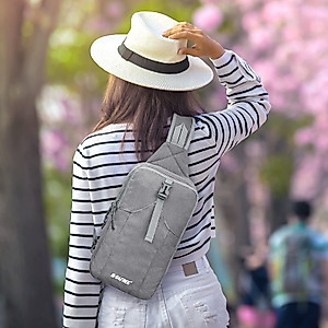 G4Free Sling Bag Sling Backpack Crossbody Chest Bag Daypack for Hiking Traveling (Grey)