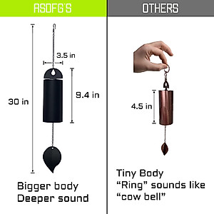 Deep Resonance Serenity Bell Large Wind Chimes for Outside Deep Tone Garden Bells Wind Chimes 528 Hz Low Pitch Wind Bell 30 inch (Large)