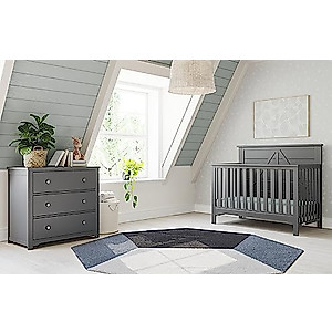 Forever Eclectic Woodland 4-in-1 Convertible Baby Crib, Brushed Pebble