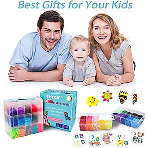 Fuse Beads, 25,000 pcs Fuse Beads Kit 26 Colors 5MM, Including 127 Patterns, 4 Big Square Pegboards, 1 Heart Pegboards, 1 Flower Pegboards, Ironing Paper, Tweezers, Beads Compatible by INSCRAFT