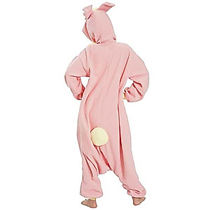 SAZAC Fluffy Rabbit Kigurumi Onesie Jumpsuit Halloween Costume (Pink)