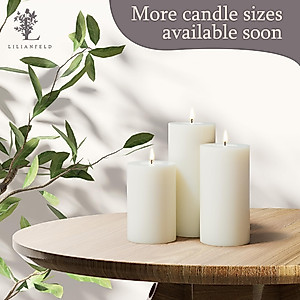 Artificial Pillar Candles with Real Tea-Light Fire for Home Decoration & Table Centerpiece, Tealight Candle Holder
