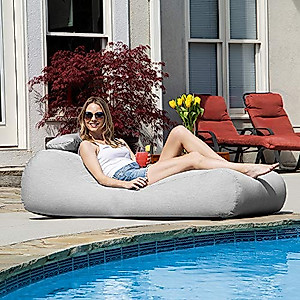 Jaxx Arlo Outdoor Bean Bag Sun Lounger | Pool Patio Chaise Recliner |, Granite