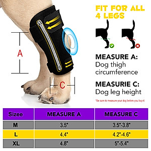 Oimmal 1 Pair Dog Leg Brace for Rear Hock & Ankle Front Leg Support, Canine Hind Leg Joint Compression Wrap, Dog Leg Support, Injury and Sprain Protection, Ankle Brace with Knee Support for Dogs (L)