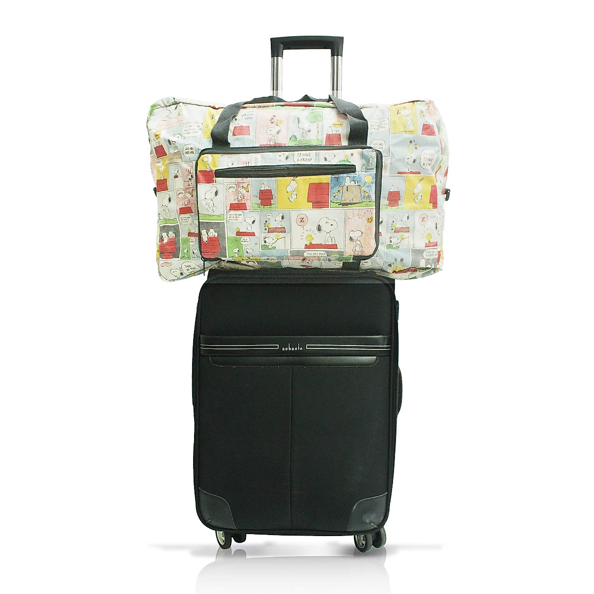 White Dog Foldable Easy-to-carry Travel Bag for airplanes with adjustable strap - Random Color