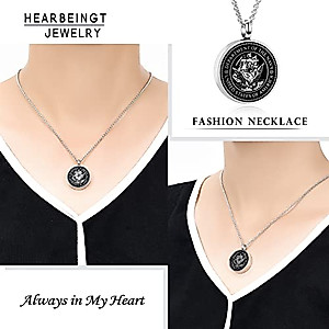 Hearbeingt Cremation Jewelry for Ashes USA Army/Air Force/Navy/Firefighter Memorial Urn Necklace for Ashes Keepsake Pendant for Women Men(Navy)
