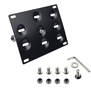 DEWHEL Front Bumper Tow Hook License Plate Mount Bracket Holder Bolt On for 2008-2013 Cadillac CTS Sedan 2010-2014 Cadillac CTS Wagon 2011-2014 Cadillac CTS Coupe