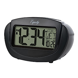 Equity by La Crosse 31022 Insta-Set LCD Alarm Clock, Black