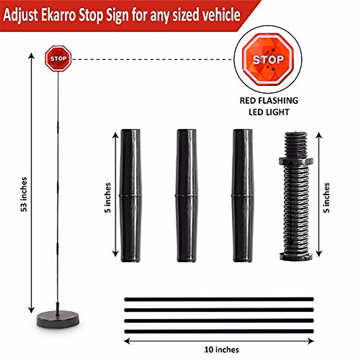 Ekarro Garage Parking Assist Led Flashing Garage Parking Sensor Perfect Target Indicator with Adjustable Height Guide Helper to Park All Vehicles No Hitting Walls Parking Flashlight System