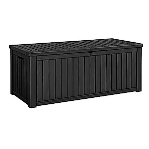 Devoko 150 Gallon Deck Box Resin Outdoor Storage Box Waterproof Storage Container for Patio Furniture Cushions, Pool Toys, Garden Tools