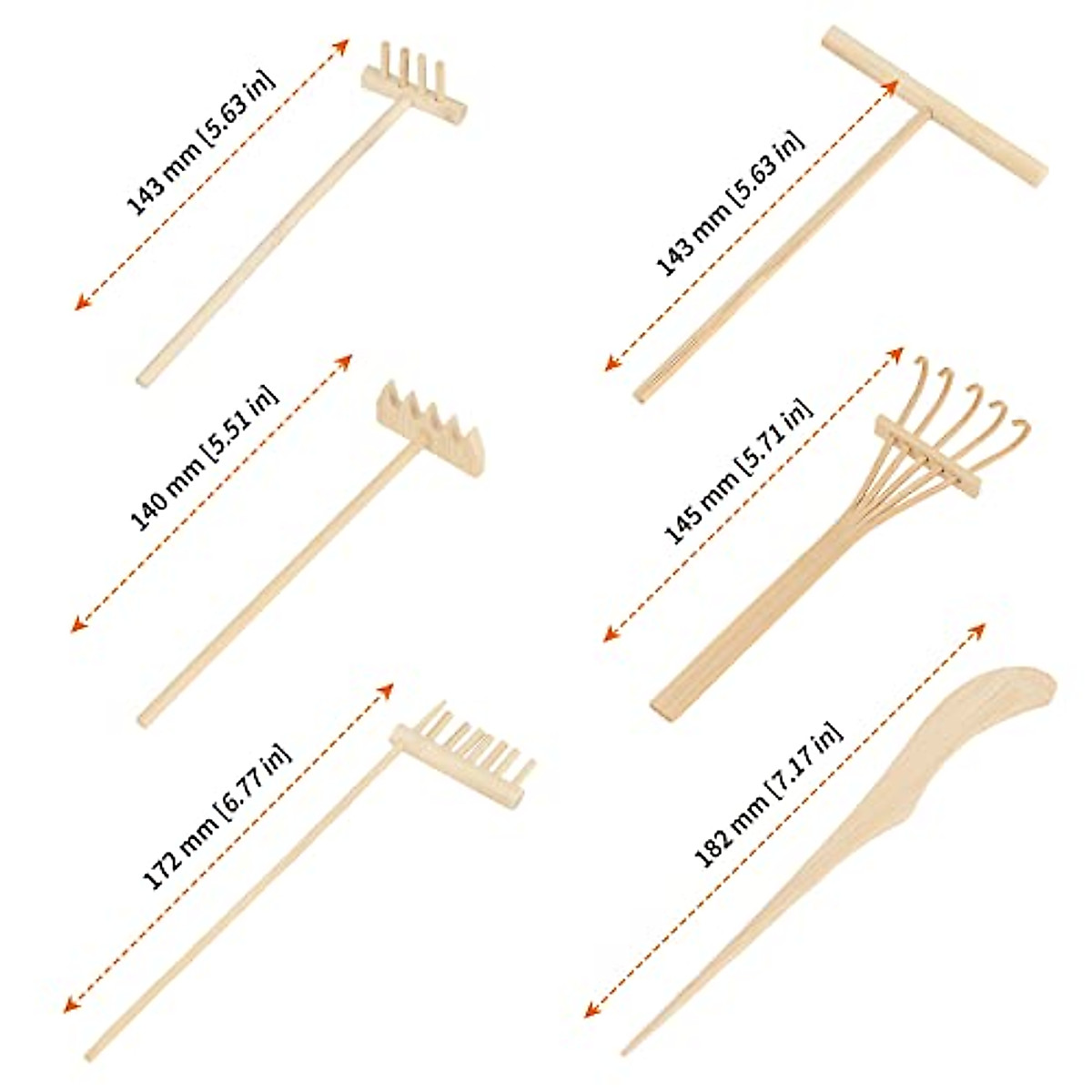 HOZEON 12 PCS Mini Zen Garden Rakes, Bamboo Zen Garden Rake Sets, Professional Sand Zen Garden Tools for DIY, Tranquil Meditation, Rustic Decoration, Gift Giving, Relief