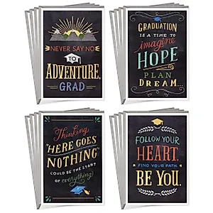 Hallmark Graduation Card Assortment (16 Cards with Envelopes) Inspirational Quotes