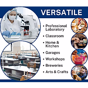 EISCO 12PK Beakers, 100ml - Low Form with Spout - White, 25ml Graduations - Borosilicate 3.3 Glass