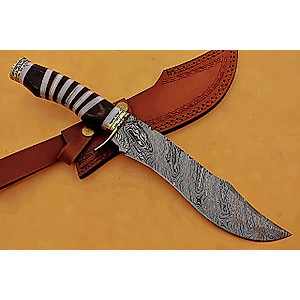 Smart & Sharp Custom Handmade Damascus Steel Hunting Knife/Bowie Knife SS-17367 (black)