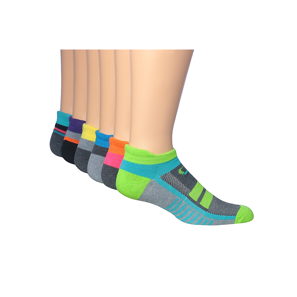 RONNOX Men's 6-Pairs Low Cut Running & Athletic Performance Socks Large/X-Large MRLT02-A-XL