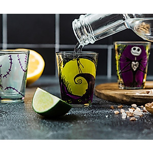 Silver Buffalo NB110864 Disney Nightmare Before Christmas Mini Glasses (4 Pack), Multicolor