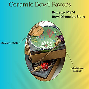 giftupstore Wedding Favors for Guest Bulk, 16 Set of Ceramic Bowls for Bridal Shower Gifts, Mexico Favors for Wedding