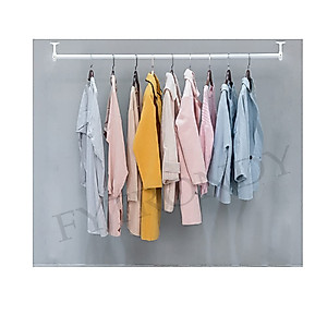 FYTRONDY White Edition Stainless Steel Wardrobe Pipe, Closet Lever Support Rod Holder Socket Bracket (1-1/4 INCH 4 Pack)