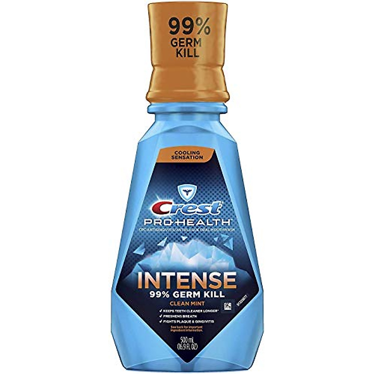 Crest Pro Health Intense Mouthwash with CPC (Cetylpyridinium Chloride), Clean Mint, 16.9 Fluid Ounce (Pack of 4)