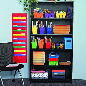 Kolewo4ever 24 Pack Classroom Storage Baskets Pencil Organizer Bins 13.5 x 10 x 3 Inch Paper Trays Organizer Basket Plastic Book Baskets for Classroom Library Organizer