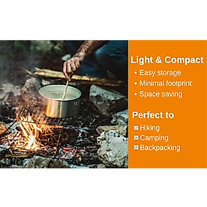 BeGrit Backpacking Camping Cookware Mini Picnic Camping Cooking Mess Kit with Pot and Pan Set for Hiking 8pcs Set