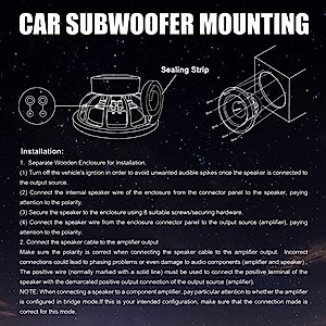 H YANKA 10 Inch Subwoofer - 10 Inch Paper Cone Subwoofer Car Audio, Black Steel Basket, Dual Voice Coil 2 Ohm Impedance 10 subwoofer, 1200W MAX Power 10 inch Competition Subwoofer