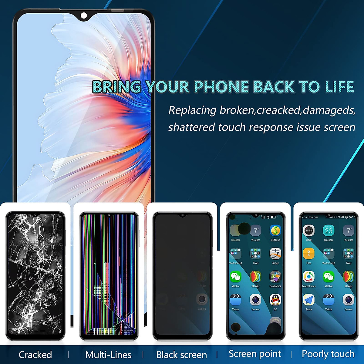 Screen for Samsung Galaxy A32 5G Screen Replacement for Samsung A32 5G A326U LCD Display Touch Screen Digitizer Assembly with Kit