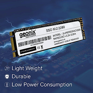 Geonix Black 128GB SSD M.2 2280 SATA III (6Gb/s)|Read Speed Upto 550 Mbps | Internal Solid State Drive(SSD)| 3years Warranty