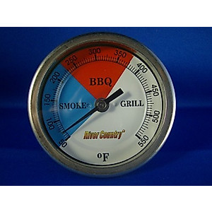 River Country 3" (RC-T3) Easy Mount Adjustable BBQ, Grill, Smoker Thermometer Temperature Gauge (50 to 550 F)