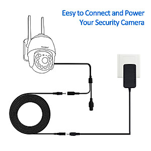 BOAVISION DC 12V Extension Cord,16.5ft(5m) Extension Cord DC Cable 2.1mm x 5.5mm Compatible with 12V DC Power Supply Adapter Cord WiFi Security IP Camera …