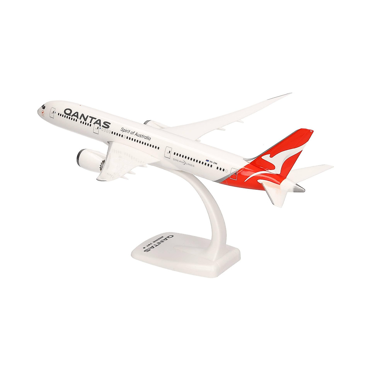 Herpa Snap-fit Airplane Model Boeing 787-9 Dreamliner Qantas on Scale of 1:200, Plastic Miniature with pedastal, Model Building, Collectors Edition