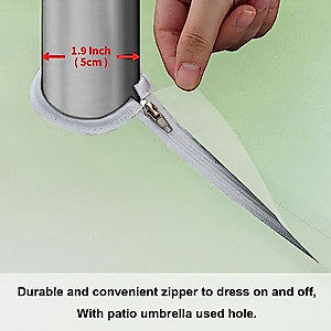 Kigai Zen Basalt Rocks Outdoor Tablecloth 60 Inch Waterproof Round Lace Fabric Table Cloth Table Cover with Umbrella Hole and Zipper for Camping Patio BBQ Backyard Holiday Party Decor