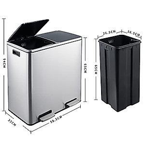 Heim Concept Trash can, 60 L, Silver