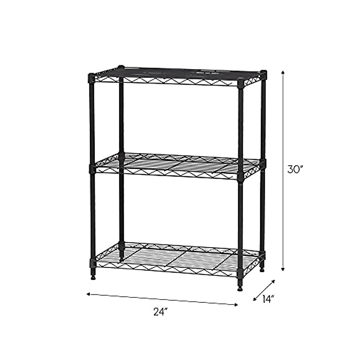 IRIS USA 3 Tier Wire Storage Shelving, Shelves for Storage, Black