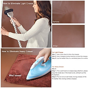 PU Fabric Leather by The Yard, Faux Synthetic Leather Material Sheets for Upholstery Crafts, DIY Sewings, Sofa, Handbag, Hair Bows Decorations (White, 1 Yard (54" x 36"))