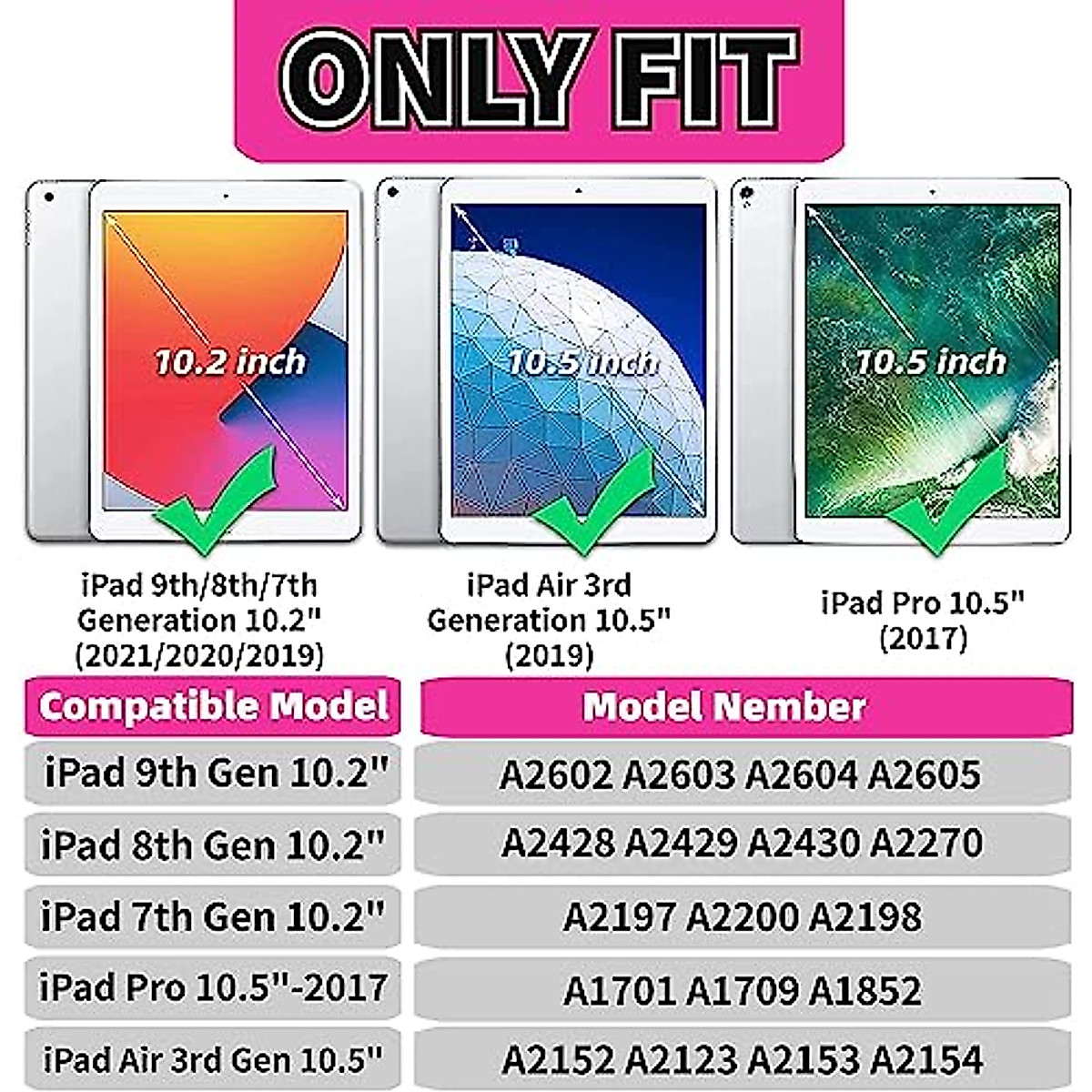 Case for iPad 10.2 9th / 8th / 7th Generation (2021/2020/2019 Model) 10.2 Inch, iPad Air 3 Case/10.5 Inch Pro, Multi-Angle Smart Stand Cover Auto Sleep/Wake，Colorful Dream Catcher