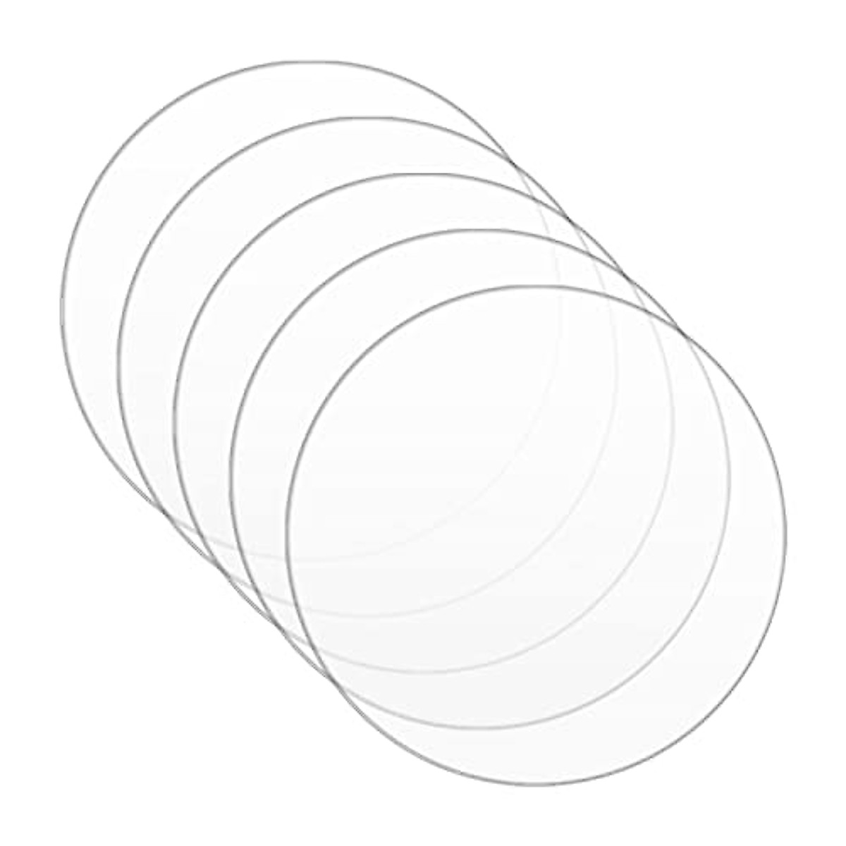 QEEYON 4Pcs Clear Acrylic Sheets, 9.44" Dia Round Plexiglass Sheets Disc 0.07" Thinckness Transparent Plexiglass Panels for Craft Cake Decor Painting Sign Blank DIY Display Project