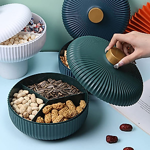 Luxshiny Box Light Luxury Fruit Plate Candy Container Snack Holder Dried Fruit Container Candy Storage Case Nut Dried Fruit Plate Dinner Plate Divider Household Products Pp