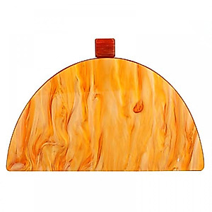 Clutch Purses Women Semicircle Evening Bag Splicing Color Crossbody Handbags for Wedding Cocktail Party Prom Banquet (Orange)