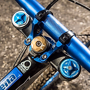 Funn RSX Mountain Bike Direct Mount Bike Stem with 35mm Bar Clamp, 2 Pieces Lightweight Split Design for Dual Crown Forks, Adjustable Extension 45-50mm with 20mm Rise (Blue)