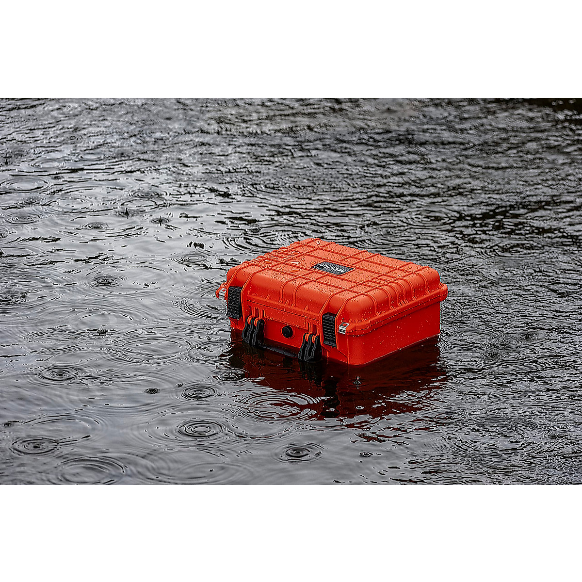 MEIJIA Portable All Weather Waterproof Camera Case with Customizable Fit Foam,Fit Use of Drones, Camera, Equipments, Pistols,15.98x12.99x6.85inches(Orange)