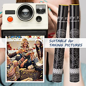 Yeunmu Confetti Cannon 2 Pack (Gold), 16 inches+Longer Confetti Poppers Perfect for photography , Party Poppers Confetti Shooters Suitable for Fundraiser, Drive-by Birthday Parade, Graduation, Wedding.