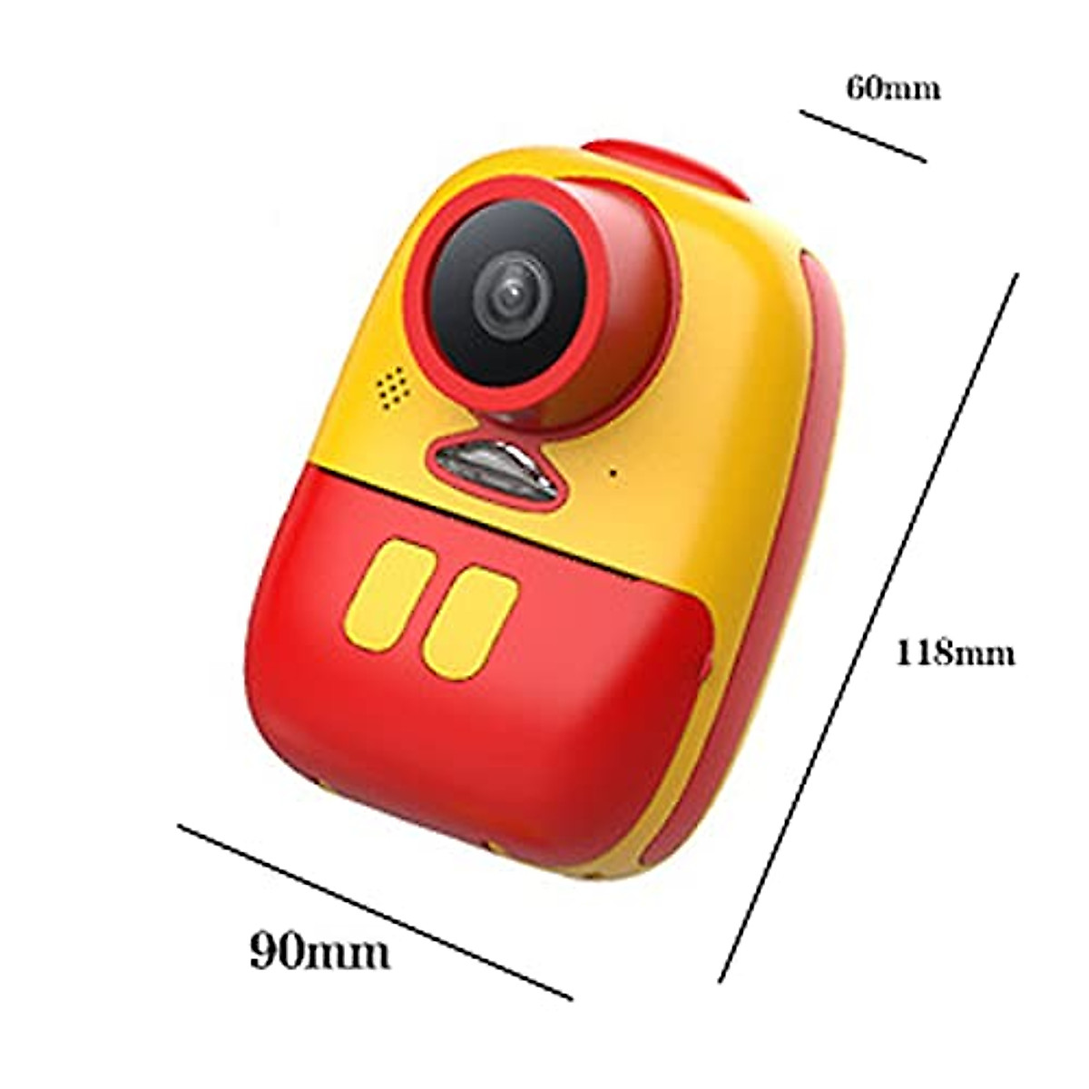 Damian-Sewing Kids Instant Print Camera Kids Camera with 2”HD Large Screen, Zero Ink Digital Camera with Thermal Printing Paper and Cartoon Stickers, Children Toy Camera (Color : Red)