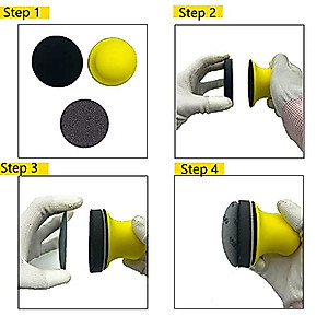 CKFCXC 63Pcs Sandpapers 3 Inch Sanding Disc Hook and Loop 320/600/800/1200/1500/2500 Grit Wet Dry Sandpaper with Hand Sanding Blocks,2Pcs Interface Pads for Wood Metal Mirror Jewelry Car Polishing