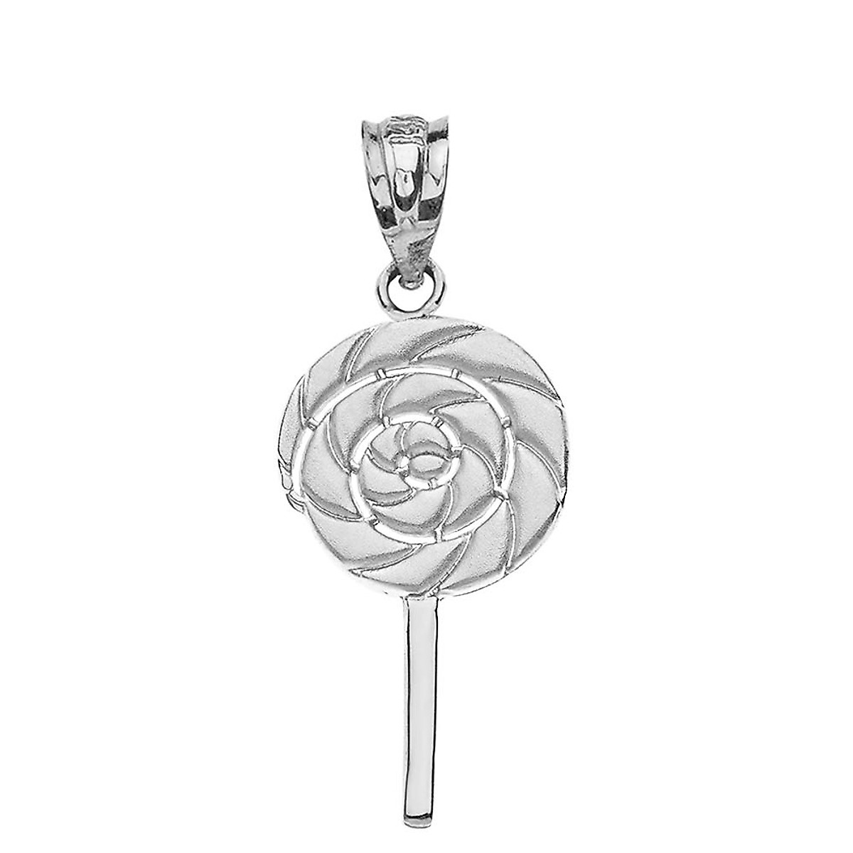 Claddagh Gold Solid 925 Sterling Silver Retro Candy Swirl Lollipop Charm Pendant