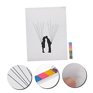 SHOWERORO Fingerprint Check-in Painting Guestbook Personalized Book Guest Book Wedding Signature Photo Frame Wedding Book for Wedding Supplies Chemical Fiber Canvas Balloon Substitute Bride