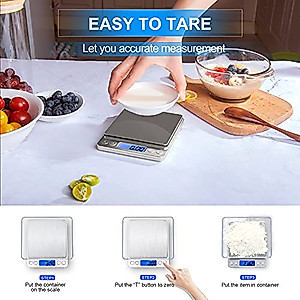 Gram Scale Small Digital Food Scale, 500g by 0.01Gram/0.001Ounce, Accurate Weighting, MEIYA Multifunction Kitchen Scale for Jewelry/Baking/Soap, 9 Units, Tare Function, LCD Display, Including Battery